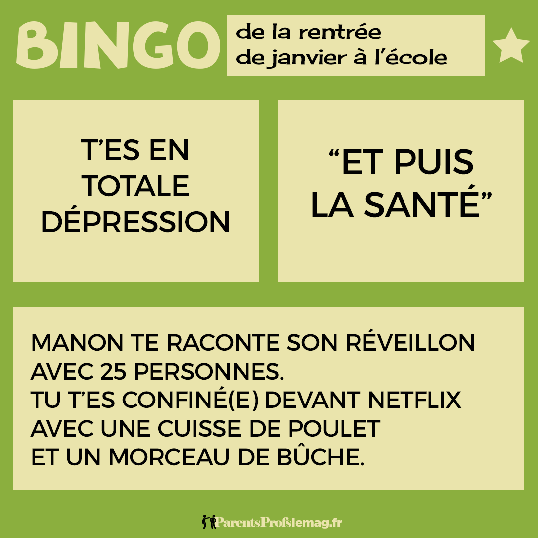 Le bingo de la rentrée de janvier à l’école